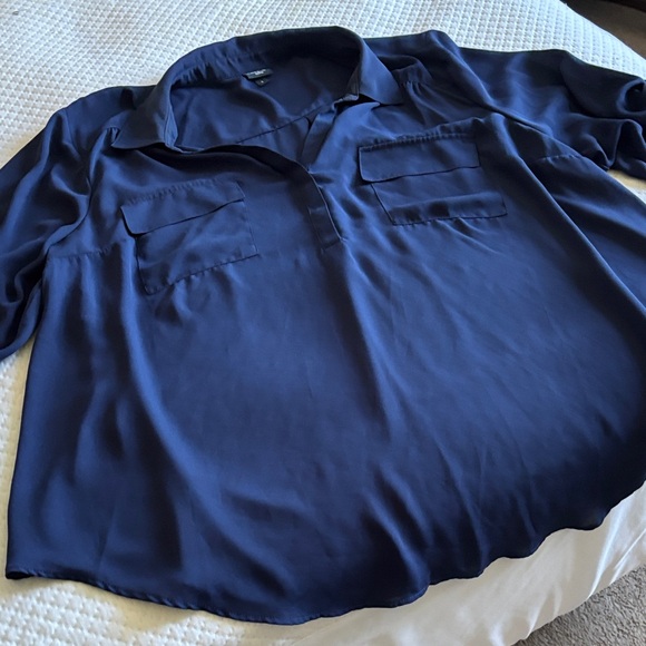 torrid | Tops | Torrid Deep Blue Blouse With Pockets | Poshmark
